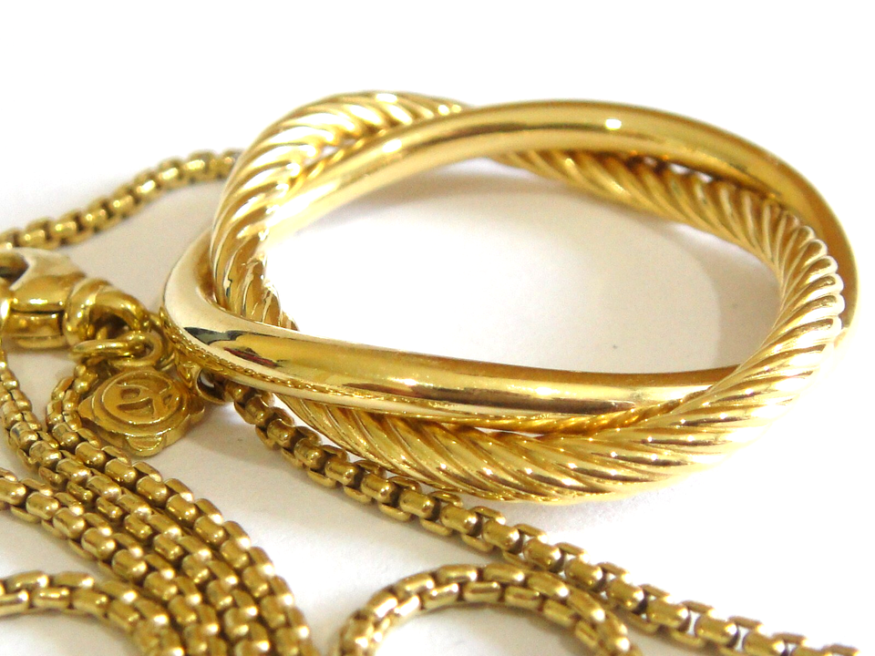 DAVID YURMAN EXTRA LARGE INFINITY 18K GOLD BOX CHAIN NECKLACE | eBay