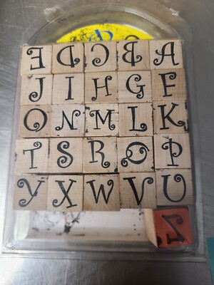 Stampabilities Alphabet Weathered ABC's Wooden Rubber Stamp | eBay