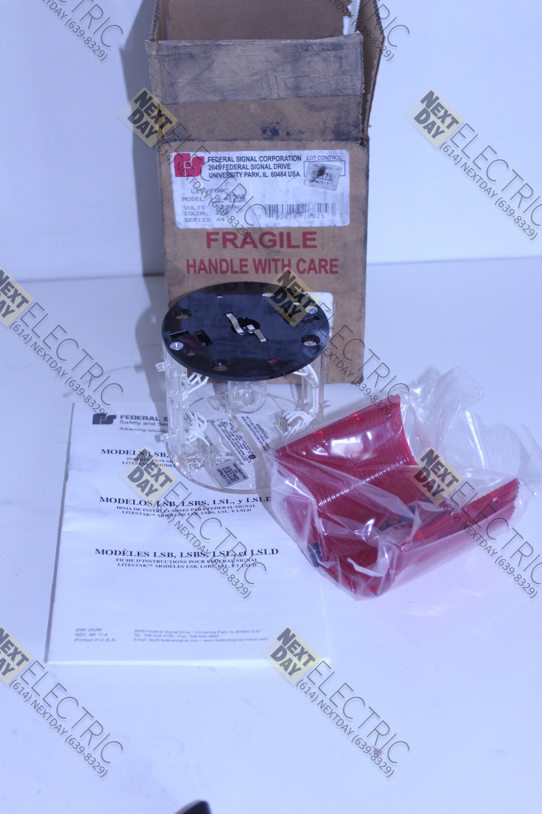 Federal Signal, LSL-120R, Litestak Beacon Light Stack Lamp Red 120v | eBay