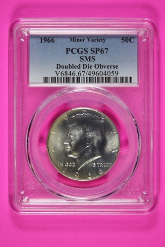 Mint Error Double Die Obverse 1966 SP 67 SMS Kennedy Half Dollar PCGS ...