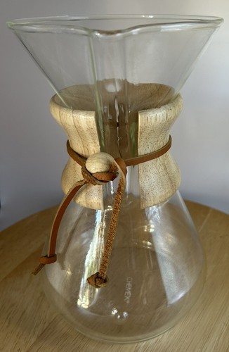 Vintage Chemex Pyrex 8 1/2” Pour Over Coffee Carafe & Collar USA 6 Cup ...