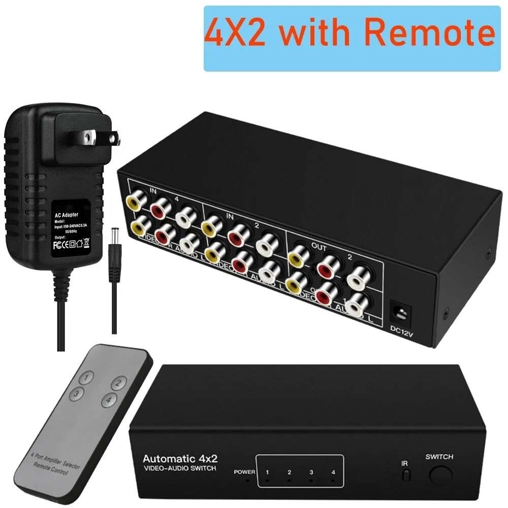 8/4/2-Port Composite RCA Switch Splitter Hub Switcher AV Switch ...
