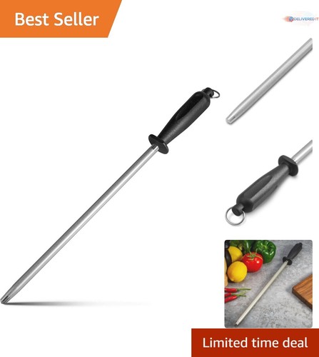 Professional 12-Inch Knife Sharpening Steel with Diamond Coating and ...