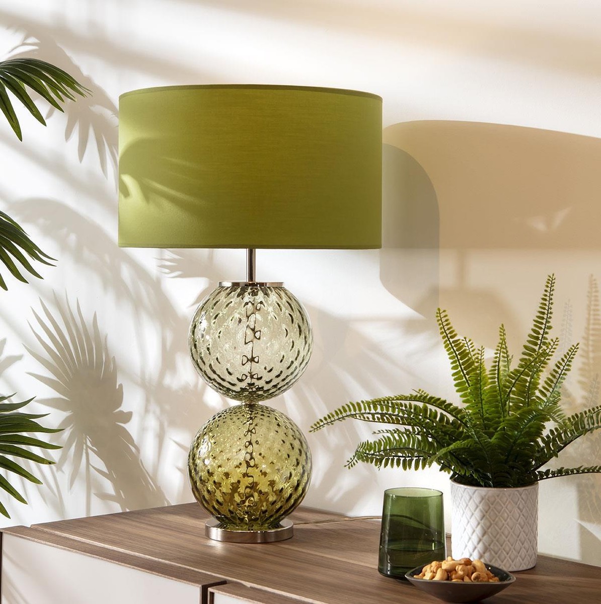 Modern Glass Table Lamp Green