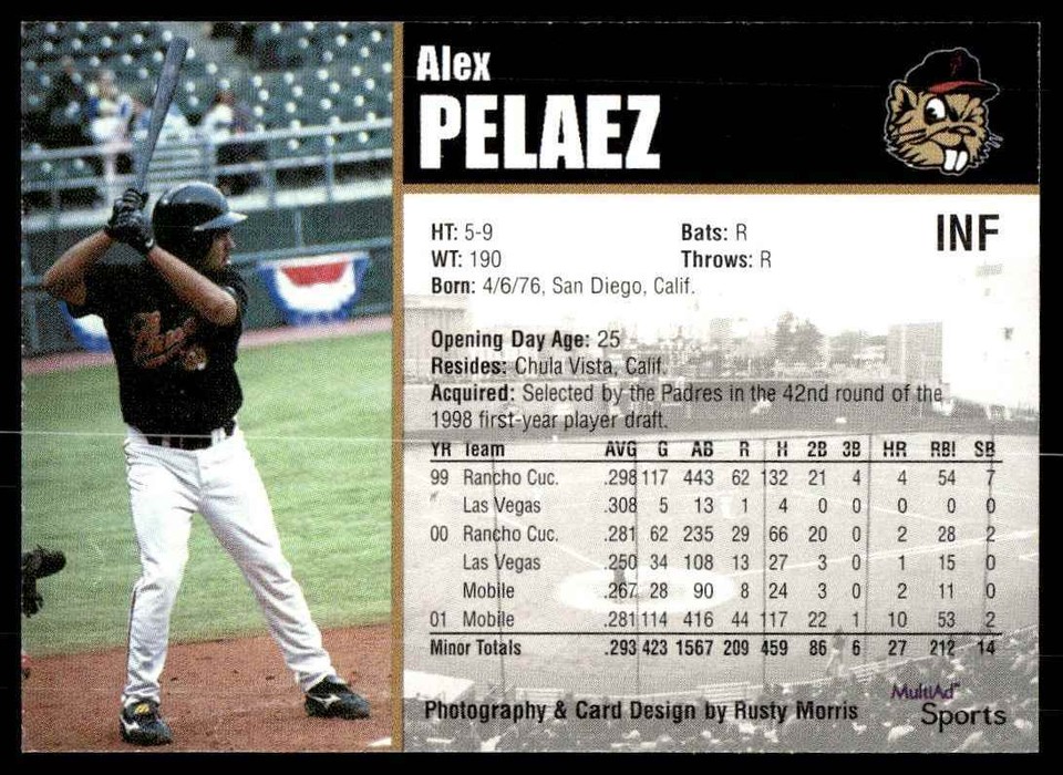 2002 MultiAd Alex Pelaez Portland Beavers #NNO | eBay