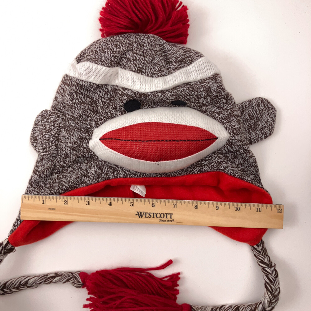 Sock Puppet Monkey Head Winter Hat Face With Ear Flaps | eBay