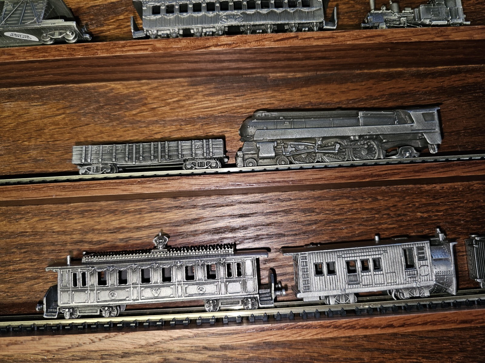 22 Pieces Franklin Mint Pewter Train Set & Display | eBay