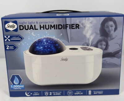 Sealy Night Light & Projector Dual Humidifier 2 Mist Modes Rechargeable ...