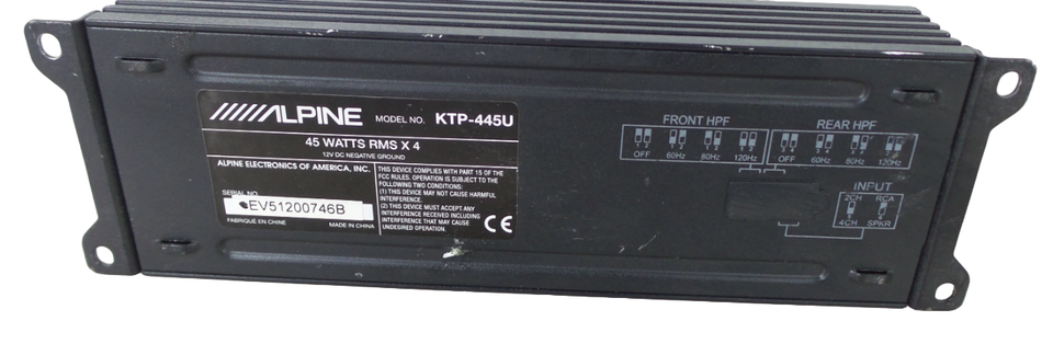 Alpine KTP-445U 4 Channel 45W Power Pack Car Amplifier- Free shipping ...