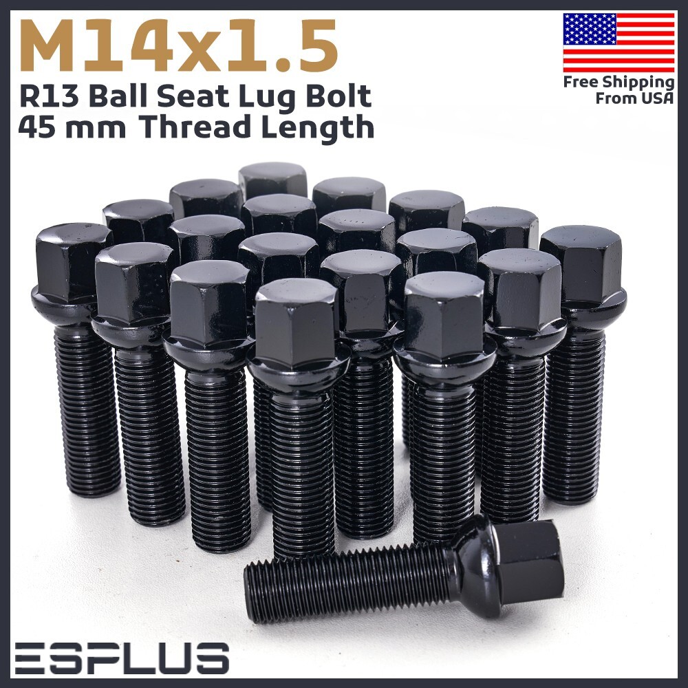 20 Audi Stock Lug Bolt 14x1.5 Black 45mm Fit e-Tron GT/Q7/E-T GT W 15 ...