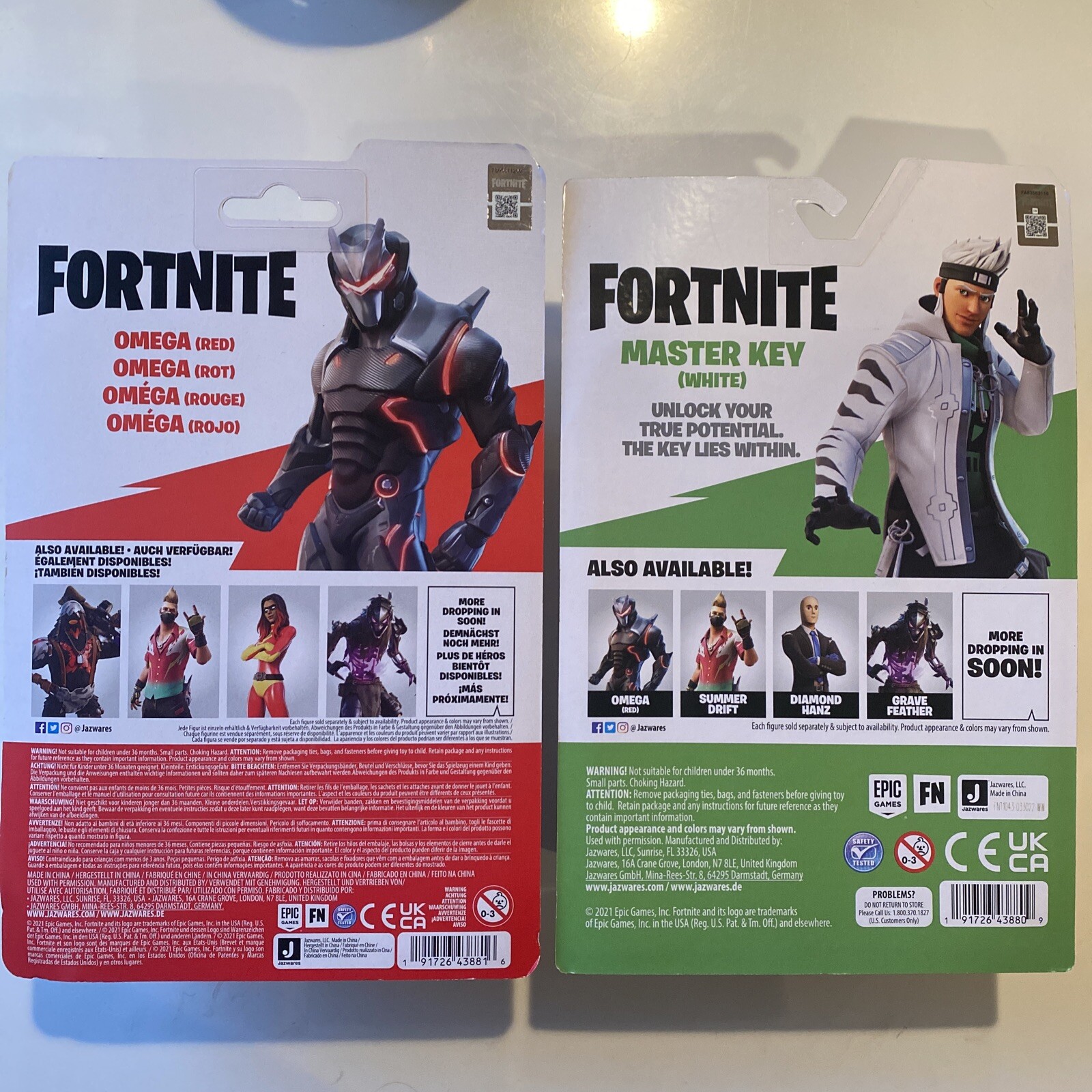 Fortnite Unvaulted Omega (Red) & Ltd Ed 1 of 5000 Master Key (White ...