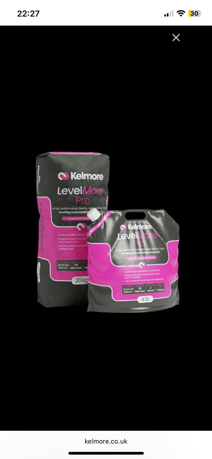 Kelmore LevelMore Pro Two-Part Levelling Compound 20kg 4.5L | eBay UK