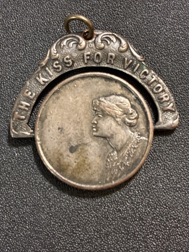 WW1 Watch Fob Advertising Spinner A.A. Evert Dallas Texas - The Kiss ...