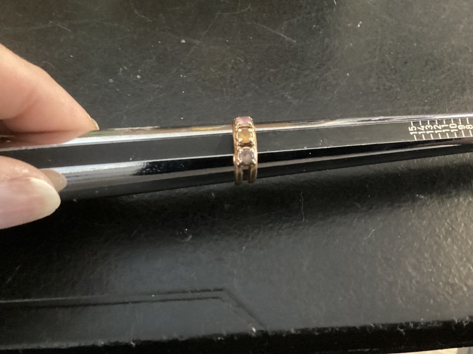 Real 14K Gold Slotted Band Ring Size 6.75 w/3 Stone's Weighing 3.6 ...