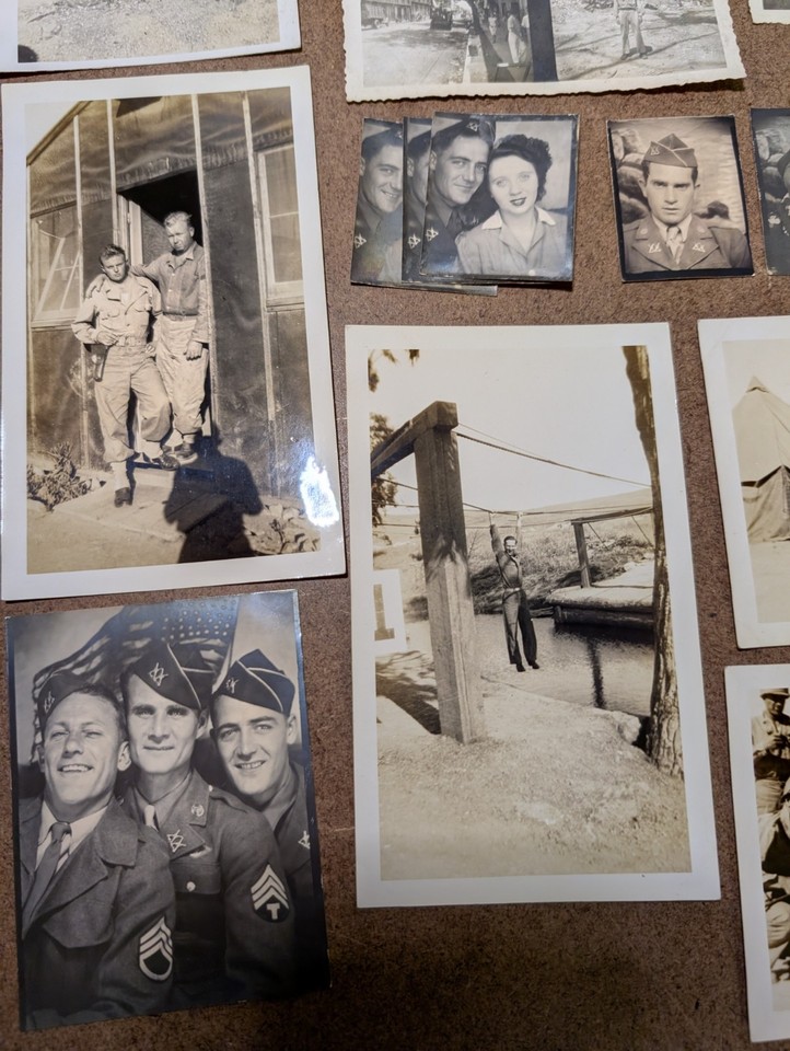 Vintage WW2 Era BW Photo Snapshot Lot 40+ Uniform Soldiers USO Show ...