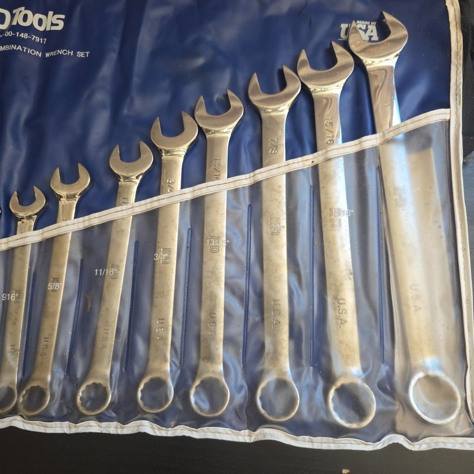 K-D TOOLS USA 12 PIECE SAE Combination Wrench Set 5/16th" - 1" Polished ...