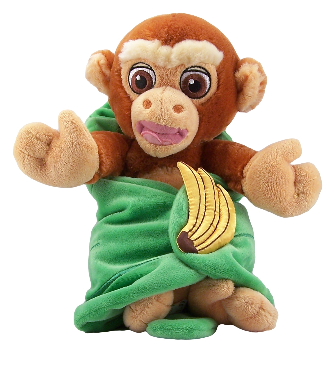Disney Parks Plush Baby Monkey with Green Swaddling Cloth with Bananas ...