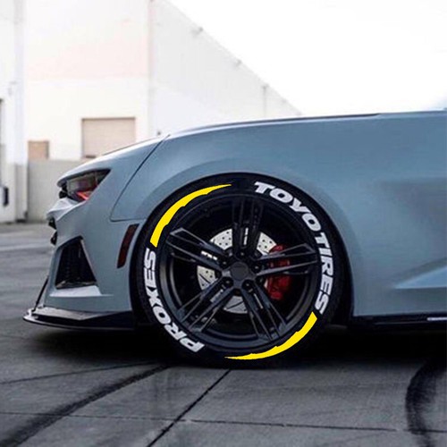 Tire Lettering Sticker TOYO TIRES PROXES 1.20" 15"-24" W/ Yellow Lines ...