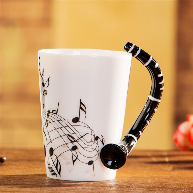 Clarinet Music Mug Ceramic Water Mug Coffee Tea Milk Stave Cups with ...