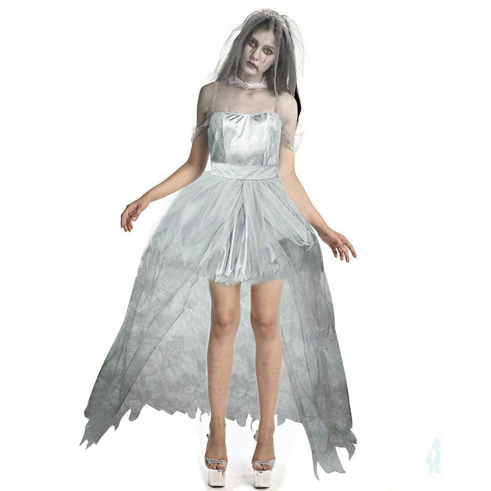 Halloween Zombie Corpse Bride Fancy Dress Lady Princess Vampire Cosplay ...