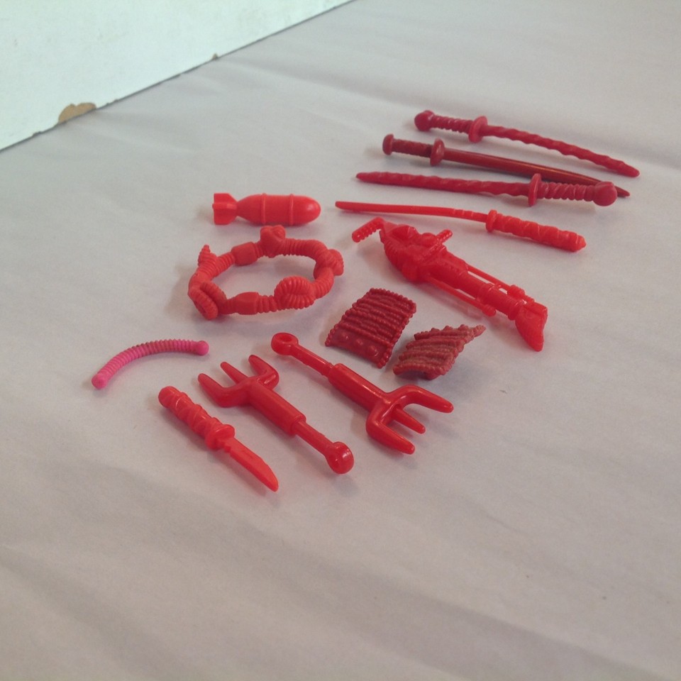 Vtg 1989 TMNT Turtles Red Accessory Weapon Lot Katana Belt Armor Bomb ...