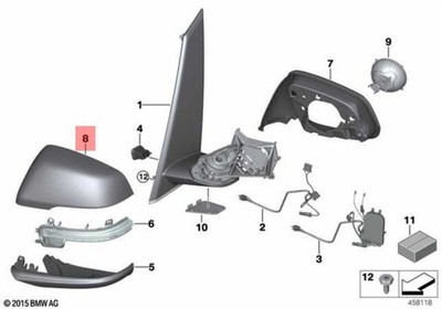 Genuine BMW X1 F45 F46 F48 Outside Mirror Cover Cap Primed Left ...