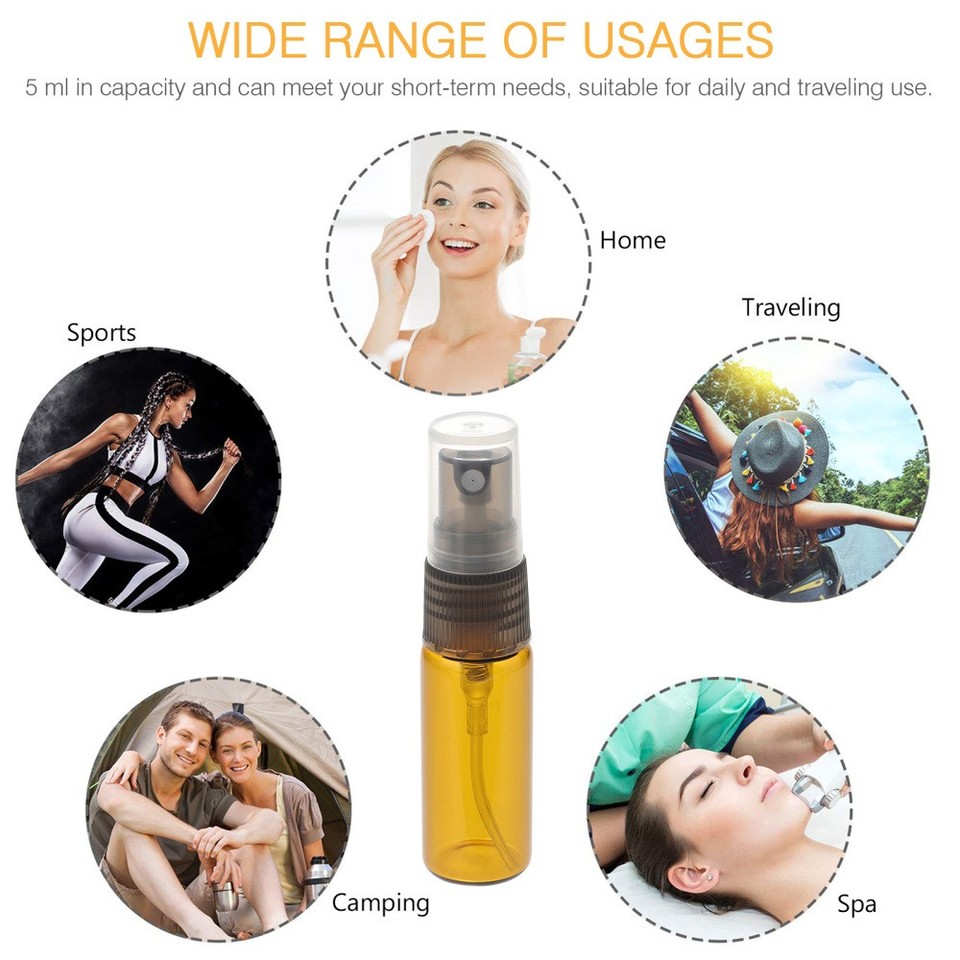 10 Pcs Brown Colored Spray Bottle Glass Small Empty Spray Bottle ...