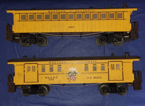 vtg Lionel O Western Atlantic W&ARR Passenger & Mail Cars Used SHIPPING ...