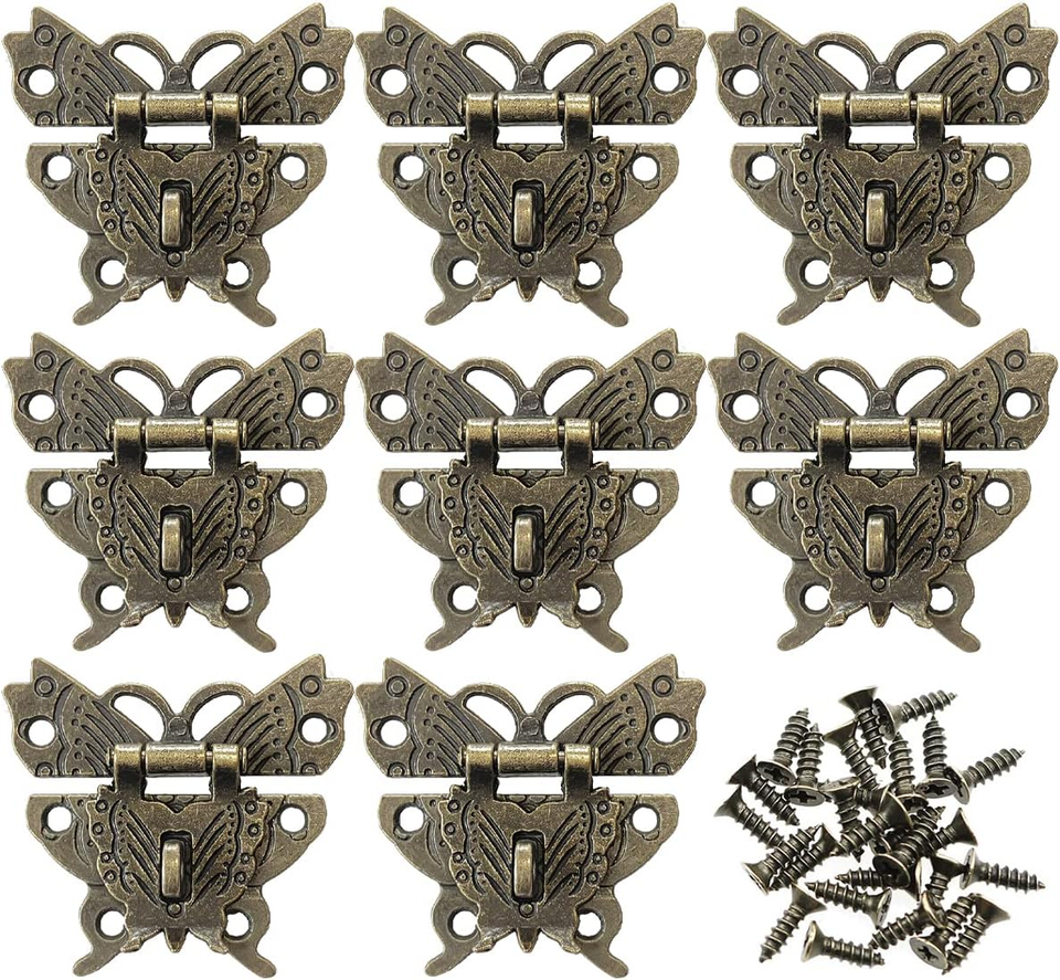 Butterfly Hasp Latch, 8Pcs Vintage Butterfly Box Clasp for Jewelry Box ...
