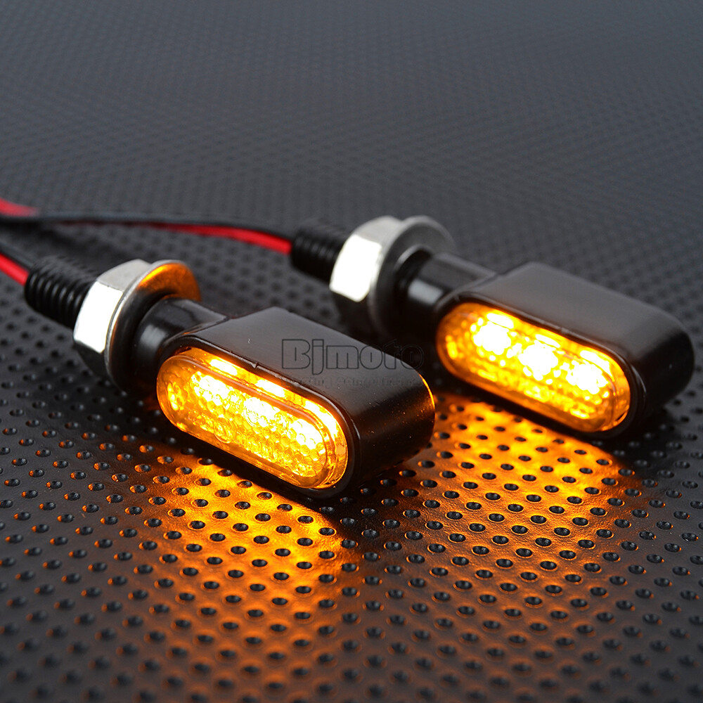 Mini Motorcycle Turn Signals LED Black Micro Mini Tiny Small
