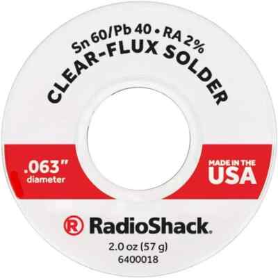 Radio Shack 60Sn40Pb Clear Flux Solder .063" 2oz 6400018 | eBay
