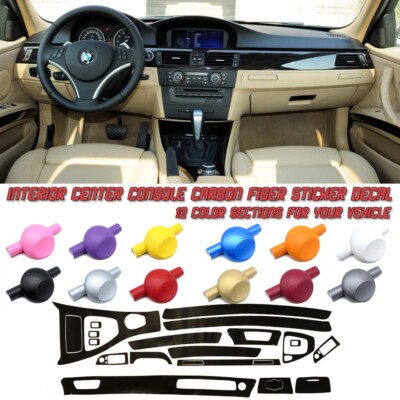 5D Carbon Fiber Vinyl Film Interior Center Console Sticker For BMW E90 ...