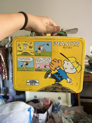 Lunch Box - Vintage 1965 - Metal / Tin - PEANUTS WITH THERMOS - RARE | eBay