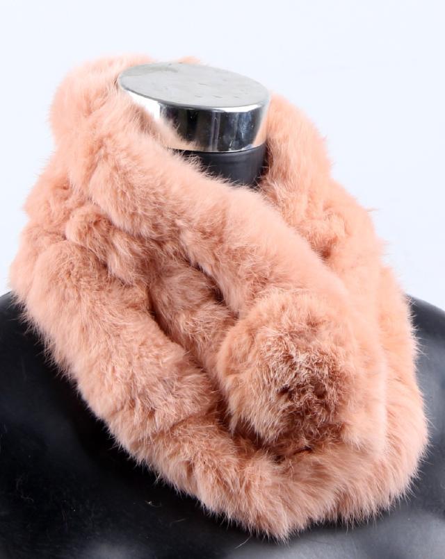 100% Real Rabbit Fur Scarf Knitted Neck Warm Collar Scarves Wraps ...