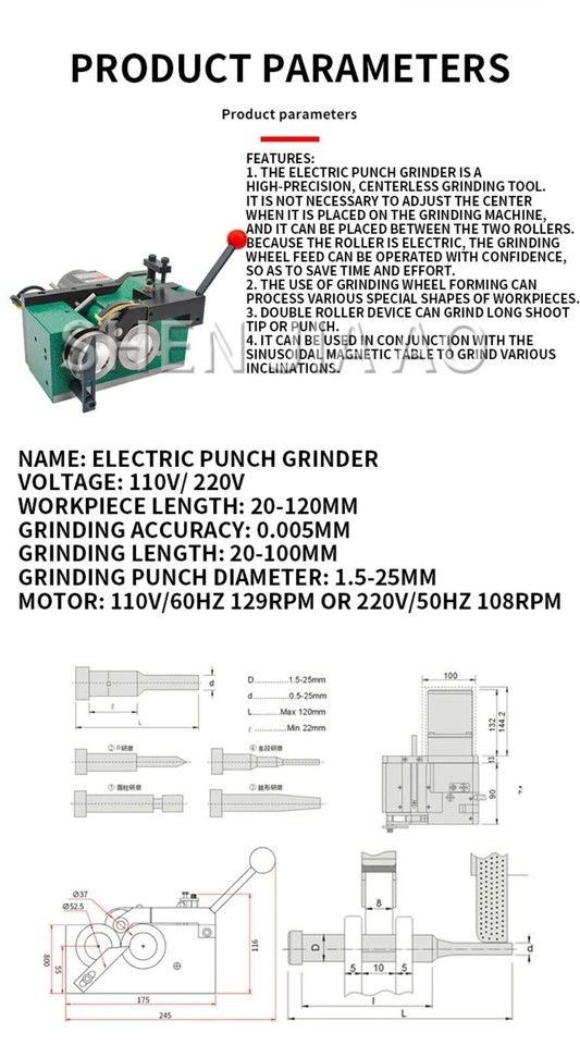 Electric Grinding Machine Grinding Machine Punch Thimble Punching ...