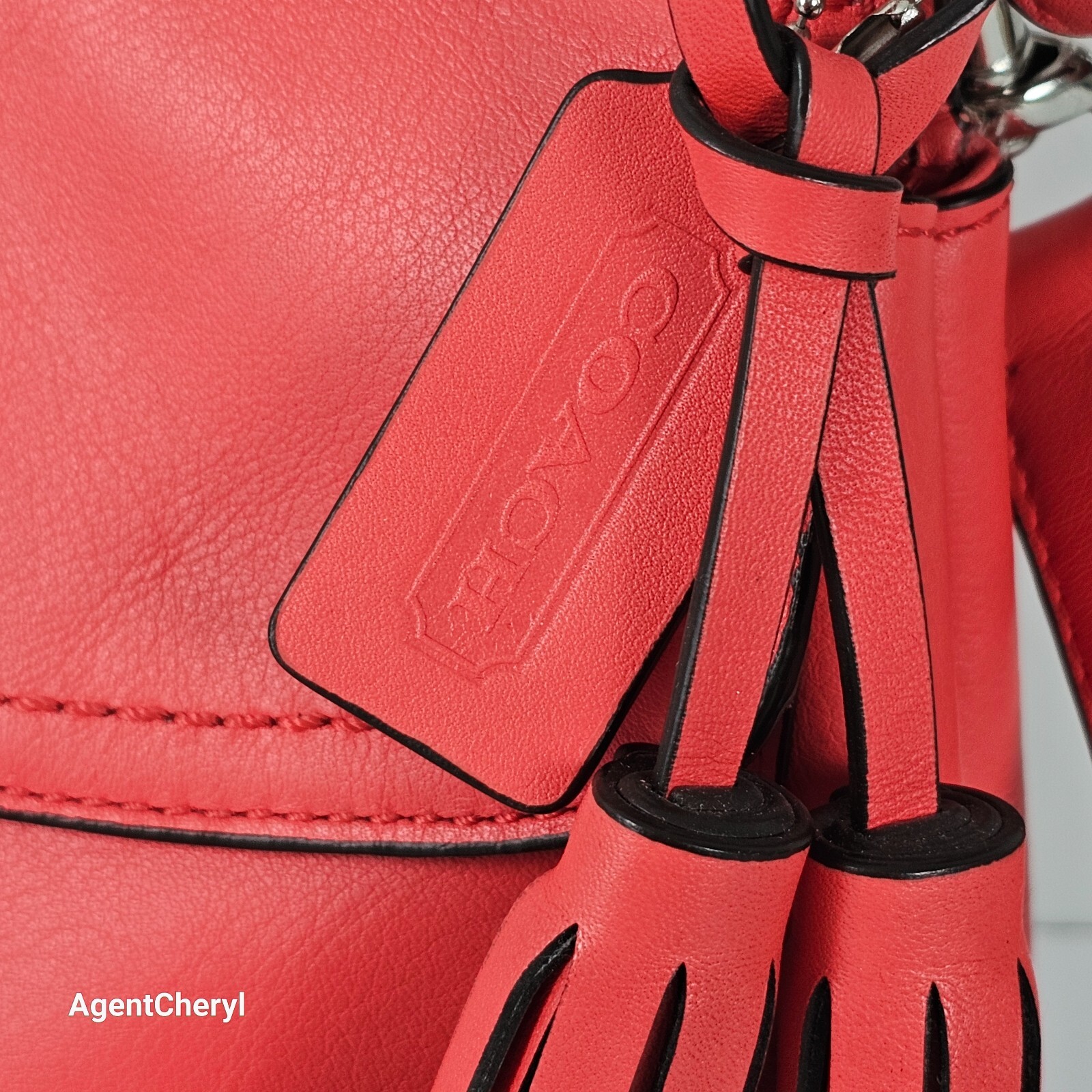 COACH Willis Coral Glovetanned Leather 22382 Crossbody Shoulder Bag ...