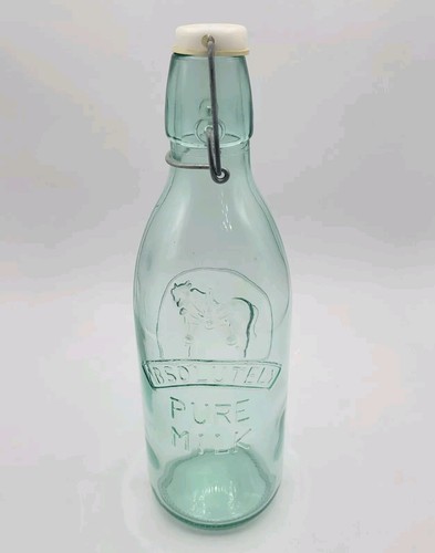 Antique Vintage Absolutely Pure Milk Glass Bottle 11 Inches Tall Made ...