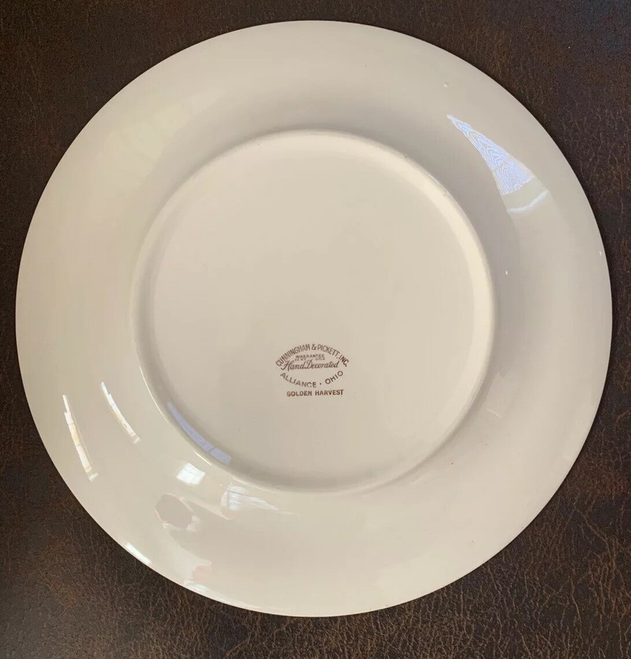 Cunningham & Pickett Inc. Hand Decorated Golden Harvest Plate With 24k ...