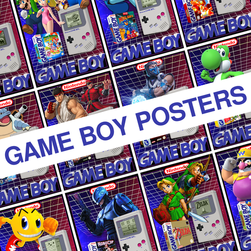 Nintendo Arcade Game Boy Poster Retro Vintage 90s Classic Print Picture ...