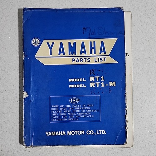 MODEL RT1 & RT1-M YAMAHA MOTORCYCLE PARTS LIST ORIGINAL GENUINE 1970 ...