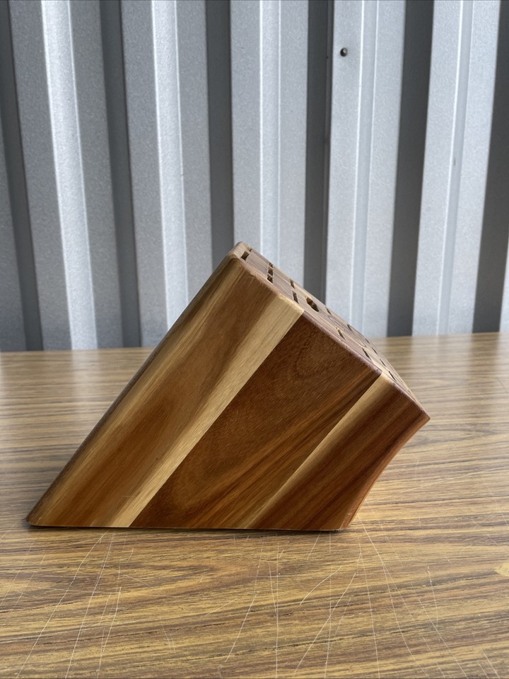 Pampered Chef Large 20 Slot Acacia Wood Knife Block Stand 1583 | eBay UK