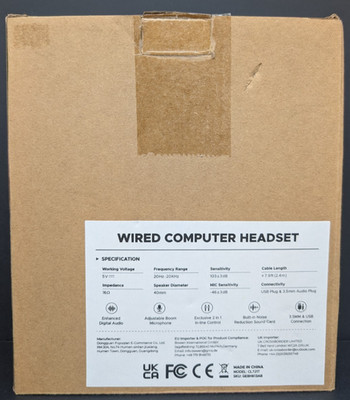 New Wired Computer/Gaming Model CL721T Headset W/microphone.USB&3.5mm ...