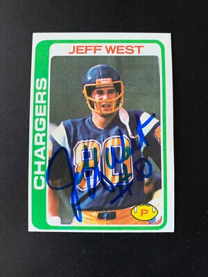 Jeff West Signed 1978 Topps #88 Card San Diego Chargers Autograph COA ...