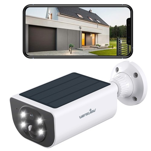 Wansview 2K Solar Battery Powered Security Camera Wireless Outdoor AI ...