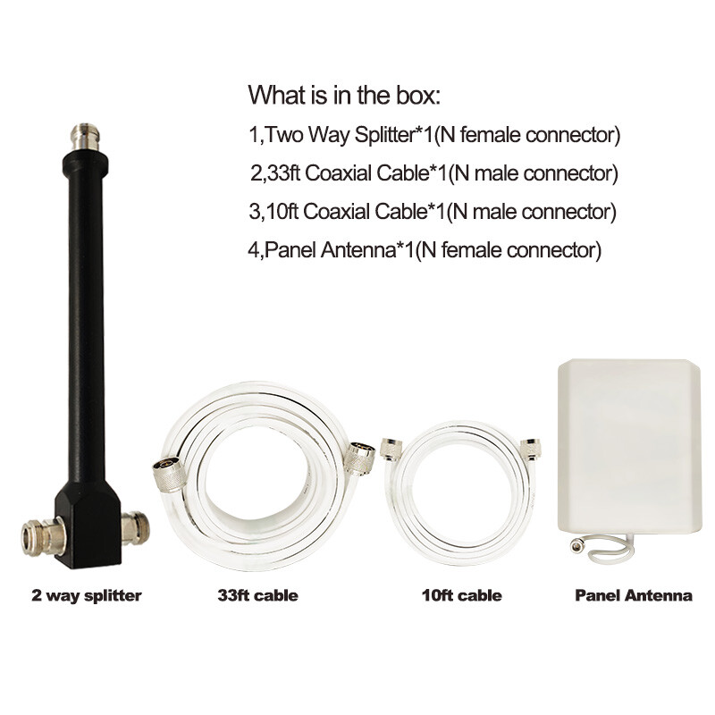 Signal Booster Additional Antenna Kits Splitter+Panel Antenna For Wider ...