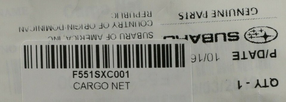 OEM 2019-2024 Subaru Ascent Rear Compartment Cargo Net Black Mesh NEW ...