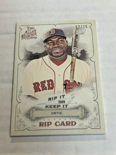 2019 Topps Allen & Ginter - Rip Cards David Ortiz #RIP-60 Ripped /75 ...