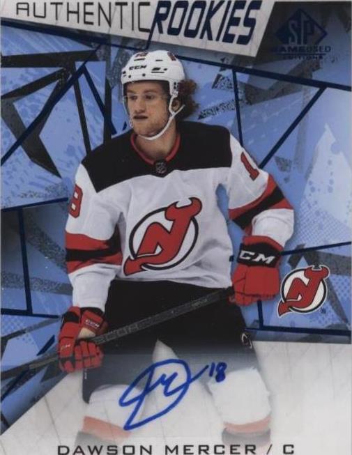 2021-22 Upper Deck SP Game Used - Authentic Rookies Dawson Mercer #143 ...