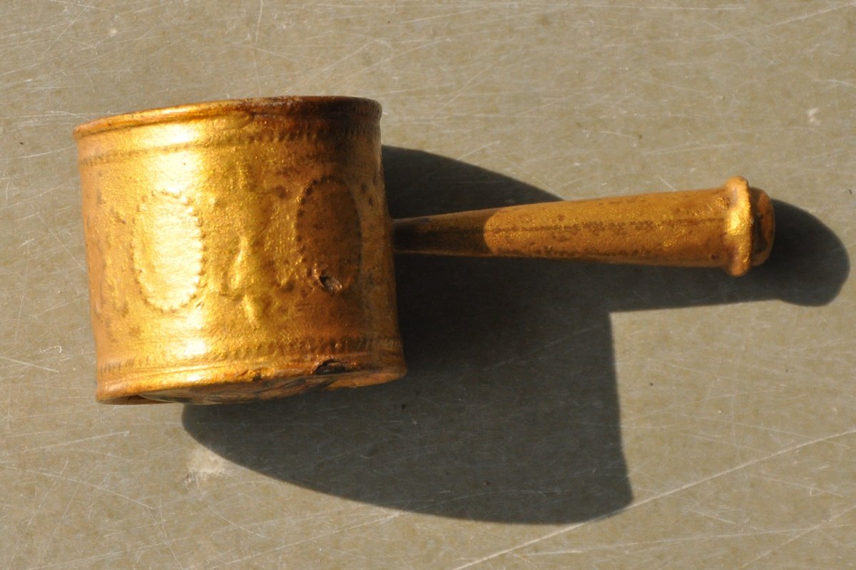 Vintage Victorian King Embossed Handpainted Golden Baby Rattle Tin Toy ...