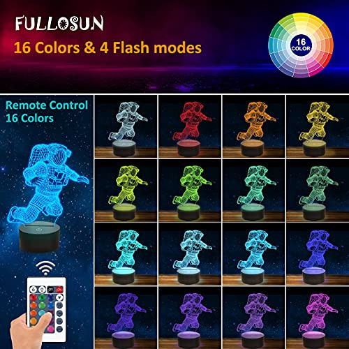 Spaceman 3D Night Light, Astronaut Rocket Optical Illusion Lamp Home ...